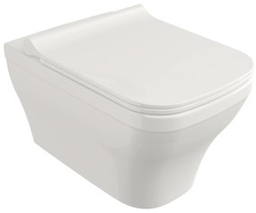 BOCCHI Firenze - WC závěsné 535x340 mm, rimless + sedátko slim Soft Close - SET, bílá lesklá