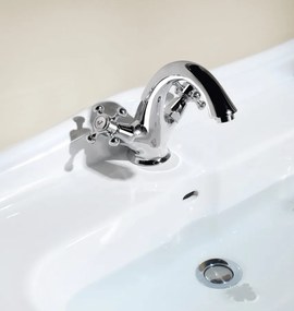 Reitano Rubinetteria, ANTEA stojánková dřezová baterie s vysokou hubicí, výška 265mm, chrom/zlato, 3112