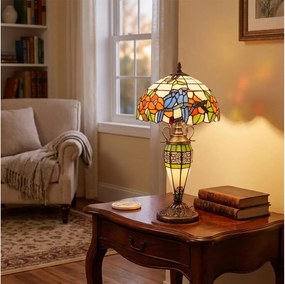 BRILAGI - Tiffany vitrážová stolní lampa JUNGLE 1xE27/60W/230V + 1xE14/40W
