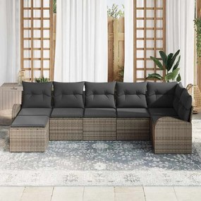 Set pohovek 7 ks Šedá polyratan 3354798