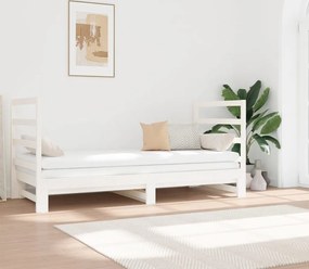 vidaXL Výsuvná postel 2x (90 x 190) cm masivní borovice [3124763] Barva: Bílá