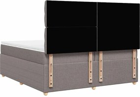 Box spring postel s matrací taupe 200x200 cm textil 3292174
