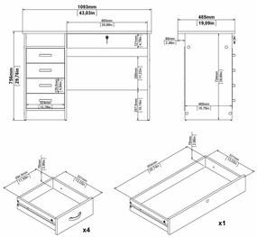 Psací stůl Felix III, dub sonoma