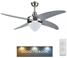 V-Tac | LED Stropní ventilátor LED/15W/230V 3000K/4000K/6400K + dálkové ovládání | VT0584