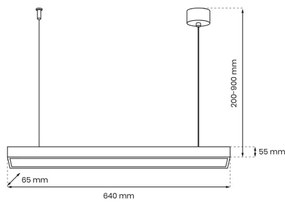 Lustr na lanku LUNGO T8 1xG13/9W/230V černá