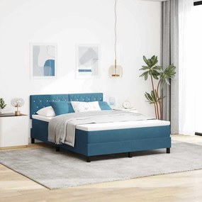Postel s boxspringem s matrací Tmavě modrá 160 x 200 cm samet 3339120