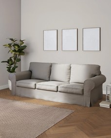 Potah na pohovku IKEA Ektorp 3-místná, nerozkládací barva šedá látka pletený vzor
