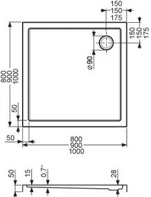 ROLTECHNIK Sprchová vanička FLAT KVADRO