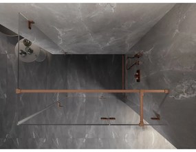 Mexen Lunar T, pravý výklopný sprchový kout 115 x 70 cm, 8mm čiré sklo, profil měděná matná, 834T-115-070-65-00-P