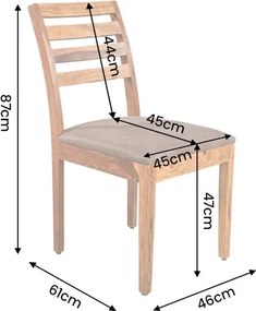 Designová židle Timber Sheesham / hnědé mikrovlákno