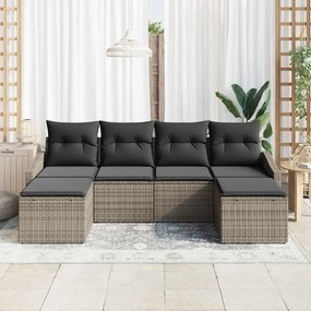 Set pohovek 6 ks Šedá polyratan 3346829