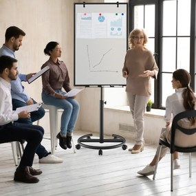 Costway Stojan na flipchart na kolečkách s magnety a popisovači, výška tabule