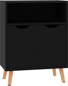Příborník černý s vysokým leskem 60x30x72 cm kompozitní dřevo 326829