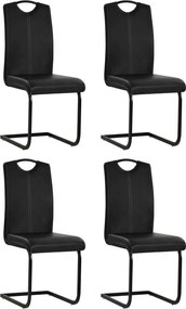 vidaXL Konzolové jídelní židle 4 ks umělá kůže [246192] Barva: Černá
