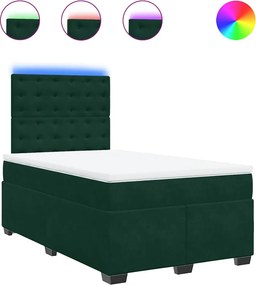 Box spring postel s matrací tmavě zelená 120x190 cm samet 3293173