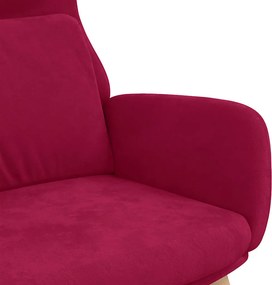 Relaxační křeslo vínové samet 341356