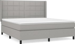 Box spring postel s matrací světle šedá 160 x 200 cm textil 3131441