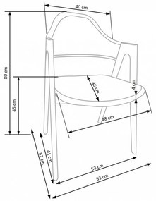 Jídelní křesílko LUXE — kov v dekoru ořech, látka, béžová Halmar