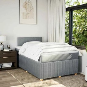 Box spring postel s matrací světle šedá 120x190 cm textil 3289688
