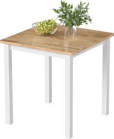 HOMCOM čtvercový jídelní stůl s dubovým dekorem, 69 × 69 cm — malý moderní stůl z dřeva gumovníku pro 2–4 osoby | Aosom