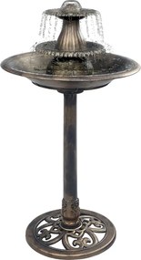 vidaXL Ptačí pítko s fontánou 50 x 91 cm plast [48232] Barva: Bronzová