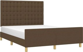 Rám postele bez matrace tmavě hnědý 140 x 190 cm textil 3125376