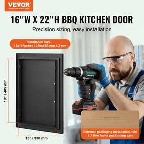 BBQ přístupová dvířka, 415 × 570 mm jednoduchá venkovní kuchyňská dvířka