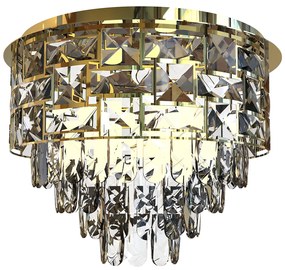 Lustr Luxuria I, 1x křišťálové/zlaté kovové stínítko, (fi 48cm), g
