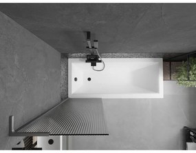 Mexen Next L, 1-křídlová vanová zástěna 60 x 150 cm, 6mm sklo s žebrovým vzorem, grafitový profil, 895-060-000-03-09-66