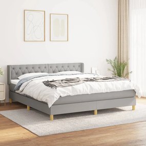Box spring postel s matrací světle šedá 160 x 200 cm textil 3130521