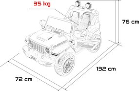 Elektrické autíčko Jeep Wrangler Rubicon LIFT bílé