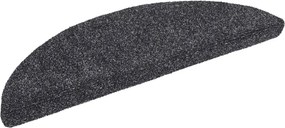 Schodové rohože samolepicí 15 ks 56 x 17 x 3 cm tmavě šedé, půlkulaté 132691