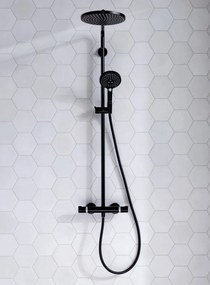 Hansgrohe Raindance Select S - Showerpipe 240 1jet PowderRain s termostatem, černá matná, HAN-27633670