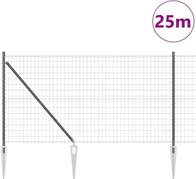 Evropský plot se hroty 25 x 1,2 m Ocel potažená PVC Šedá 3350675