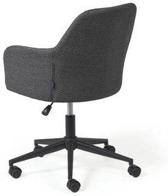 OnaDnes -20% Tmavě šedá látková konferenční židle Kave Home Madina na kolečkách