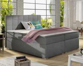 Postel Boxspring Alicia, šedá (látka - ba 03/sawana 21)