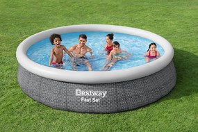 BESTWAY Fast Set Rattan Bazén 366 x 76 cm, kartušová filtrace 57445