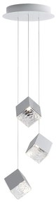 Bomma Pyrite skleněné závěsné svítidlo 3x Barva: Stříbrná