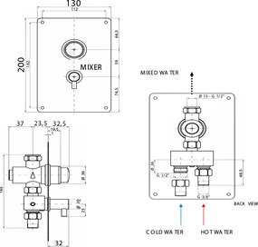 Bruckner Bruckner, TEMPOR samozavírací podomítkový sprchový ventil s regulací teploty, chrom, 937.141.1