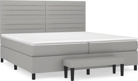 Box spring postel s matrací světle šedá 200 x 200 cm textil 3136701
