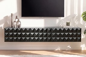 Designový závěsný TV stolek Ladarius 160 cm černé mango