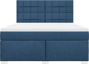 Box spring postel s matrací modrá 180x200 cm textil 3292873
