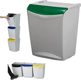 Denox Ekosystem zelený / Odpadkový koš / Tříděný odpad - sklo / 25 l /