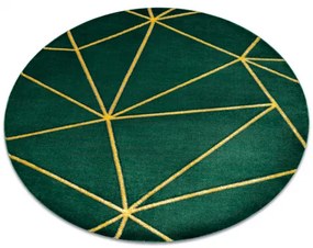 Dywany Luszczow Kusový koberec kulatý EMERALD EXCLUSIVE 1013 geometrický lahvově zelená / zlato Rozměr koberce: 160 cm KRUH