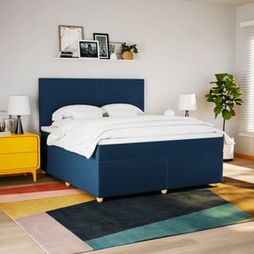 Box spring postel s matrací modrá 180x200 cm textil 3293665