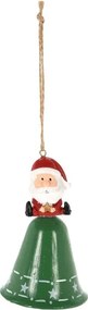 Vánoční zvoneček s figurkou Santa Clause 10 cm