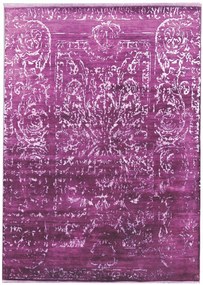 Diamond Carpets India, Ručně vázaný kusový koberec Diamond DC-JK 2 Purple/silver (overdye), 365x457, fialová, kancelář
