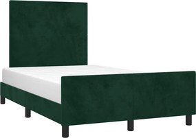 Rám postele bez matrace tmavě zelená 120 x 200 cm samet 3125626