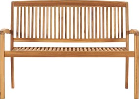 Stohovatelná zahradní lavice s poduškou 128,5 cm masivní teak 3063287