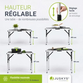 Juskys Skládací multifunkční stoly, sada 3 kusů